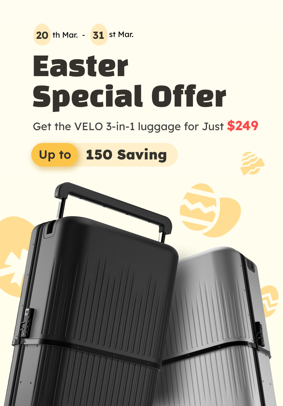 Velo Luggage: 3-in-1 Expandable Hardside Luggage – VELO Luggage